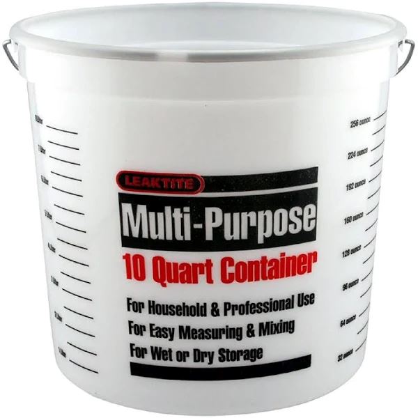 Leaktite 10 Quart Clear Measure Bucket – Wholesale-epoxy.com